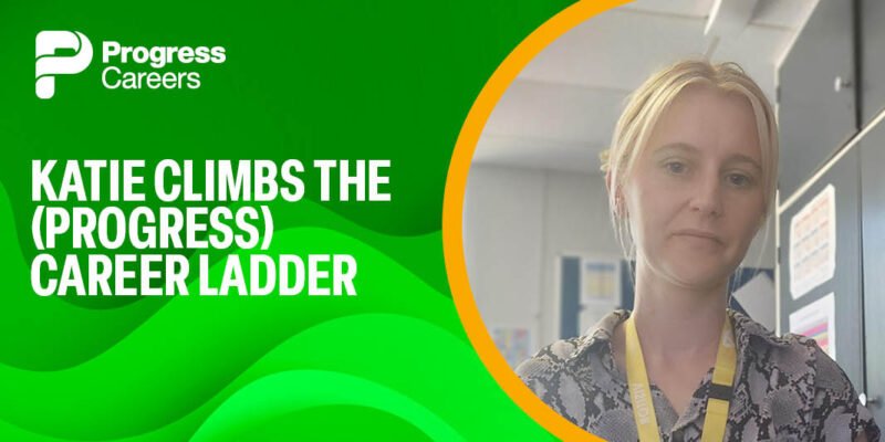 Katie climbs the (progress) career ladder